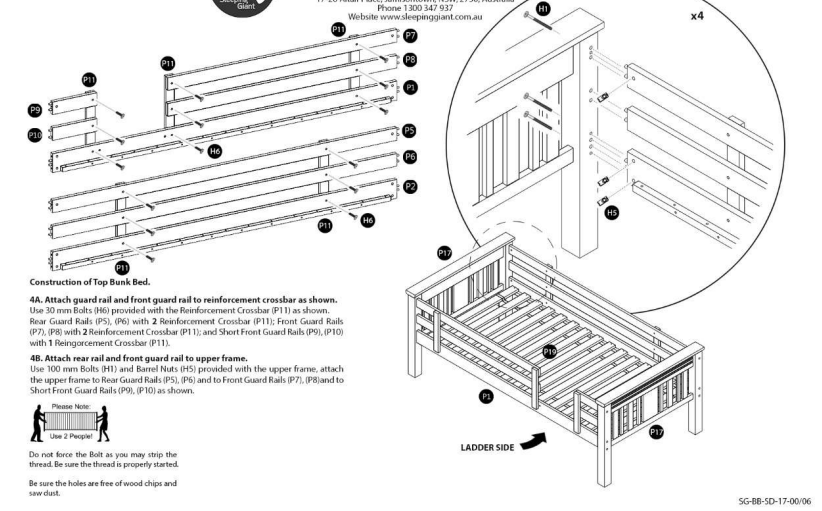Bailey Bunk Bed (all sizes)- Assembly Instruction – Sleeping Giant